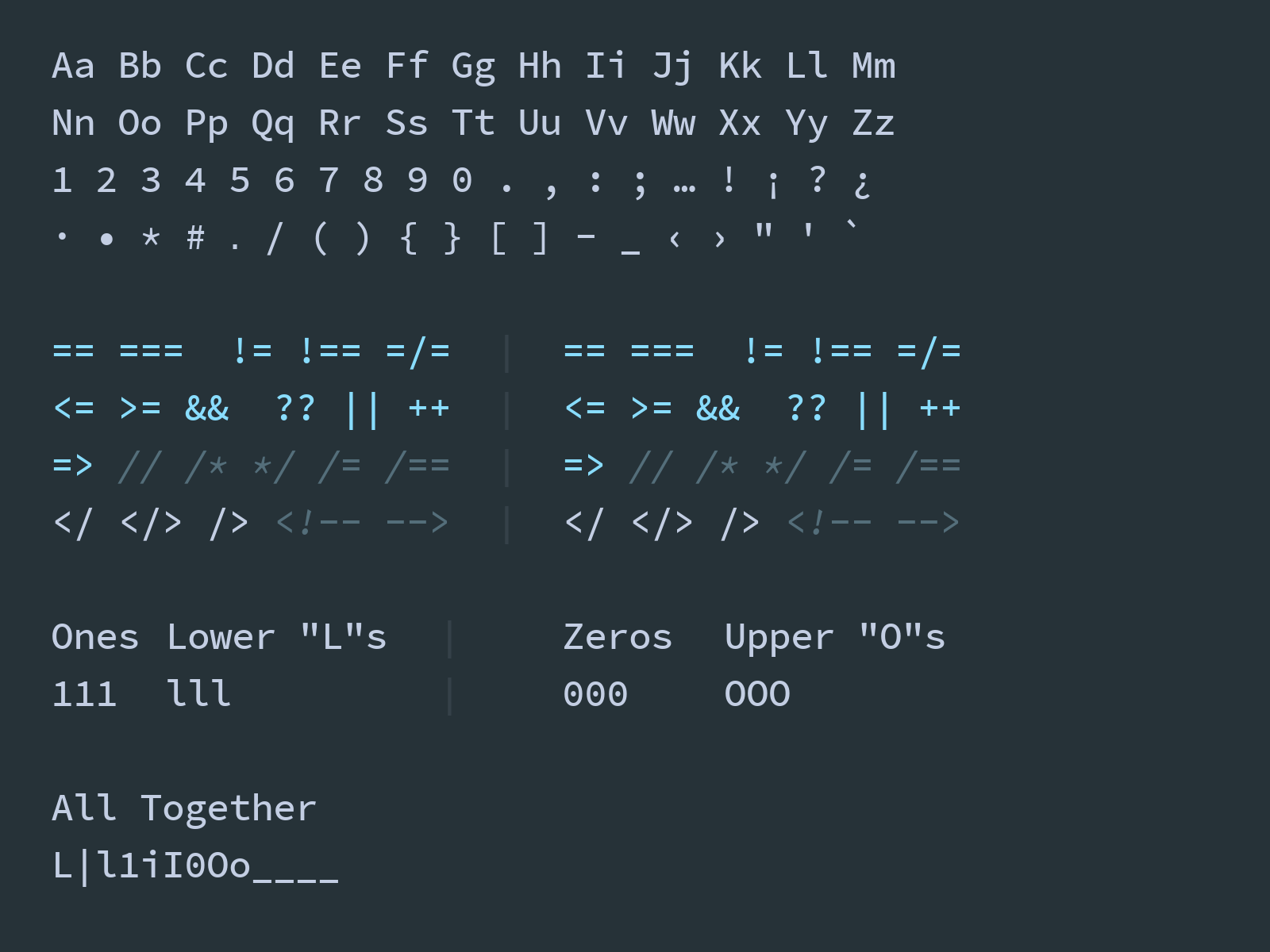 Coding Fonts — Hasklig on CSS-Tricks